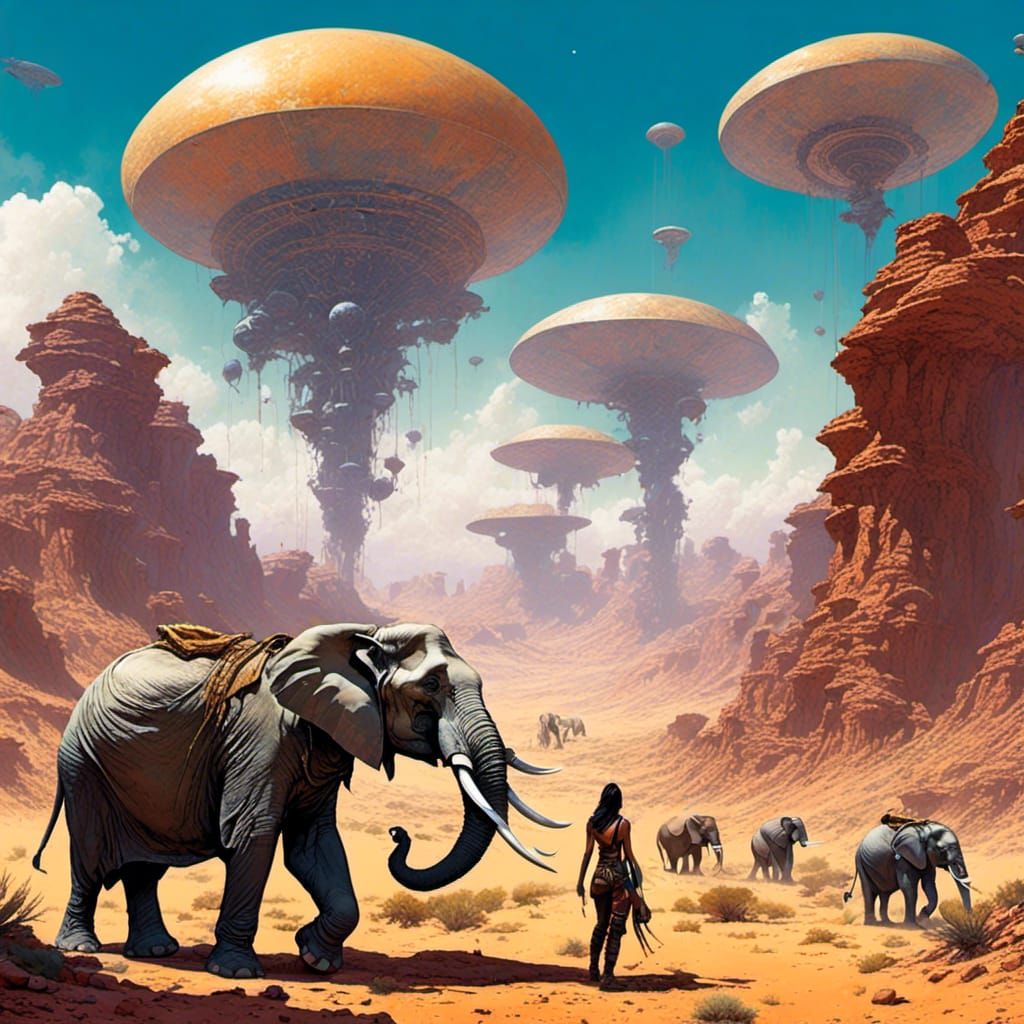 A group travels through a cosmic desert on colossal, bio-engineered ...