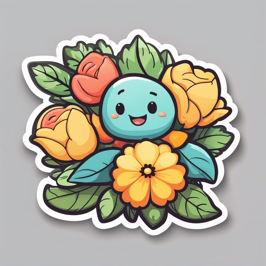 Flower sticker - AI Generated Artwork - NightCafe Creator