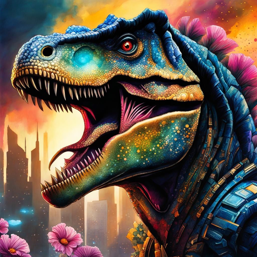 Cyber T Rex - AI Generated Artwork - NightCafe Creator