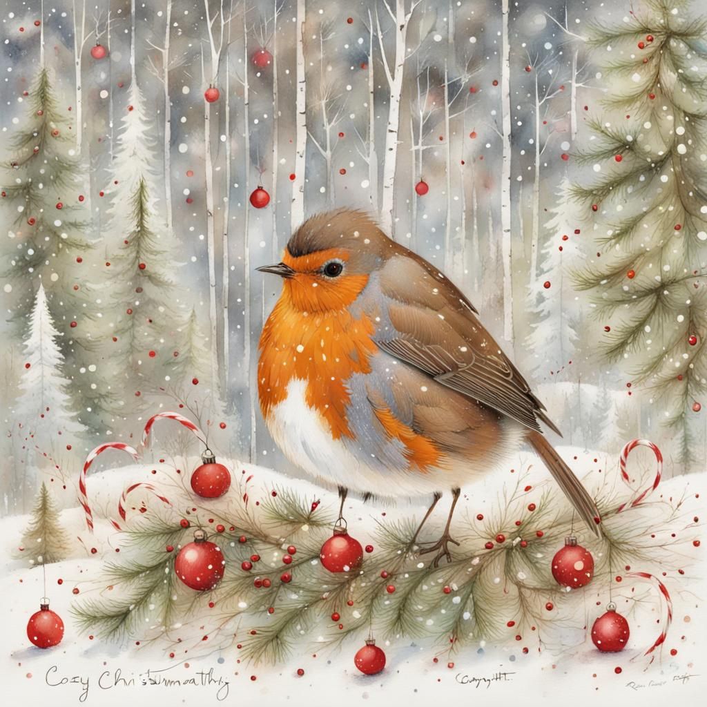 Christmas robin - AI Generated Artwork - NightCafe Creator