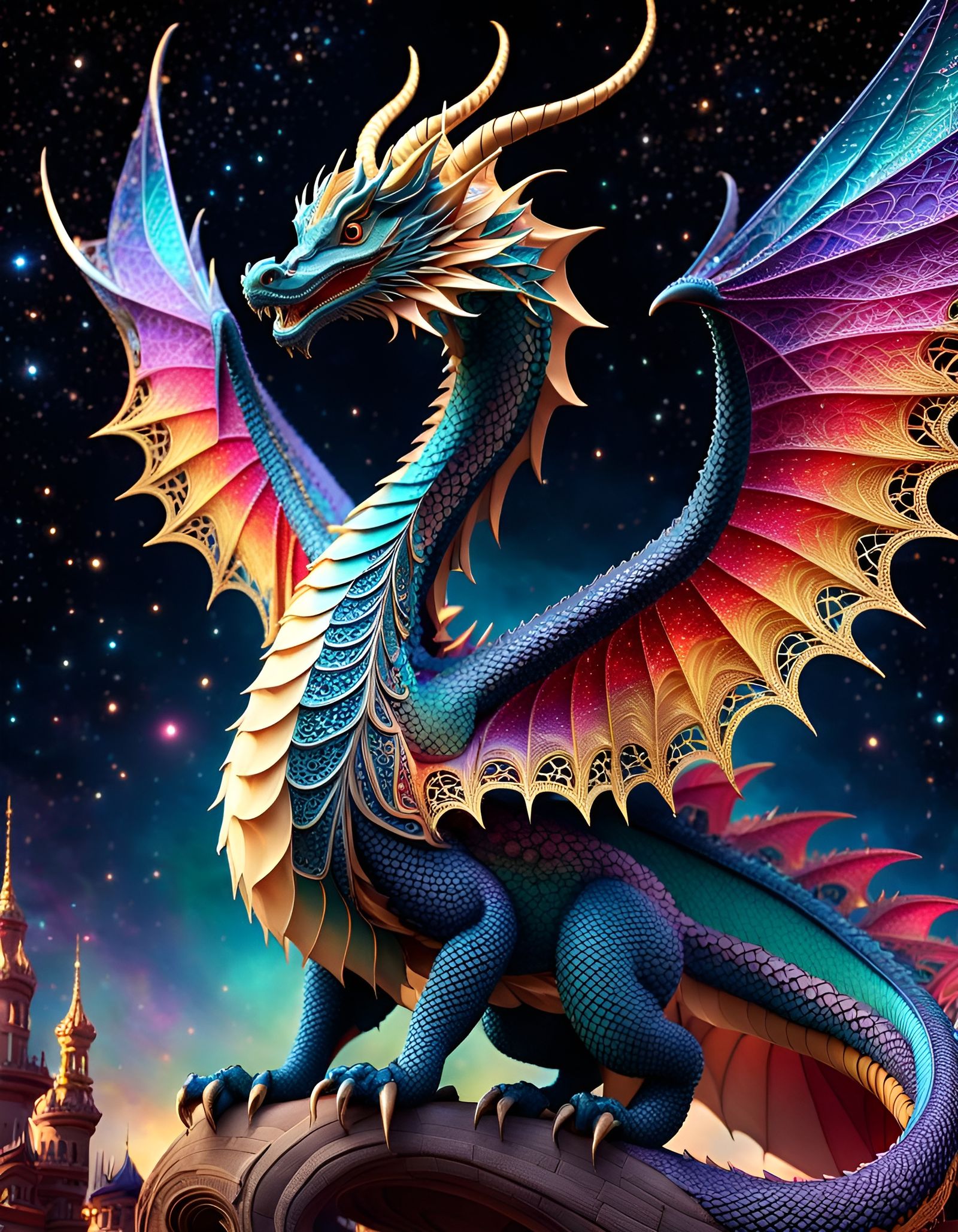 Galactic Dragon - AI Generated Artwork - NightCafe Creator