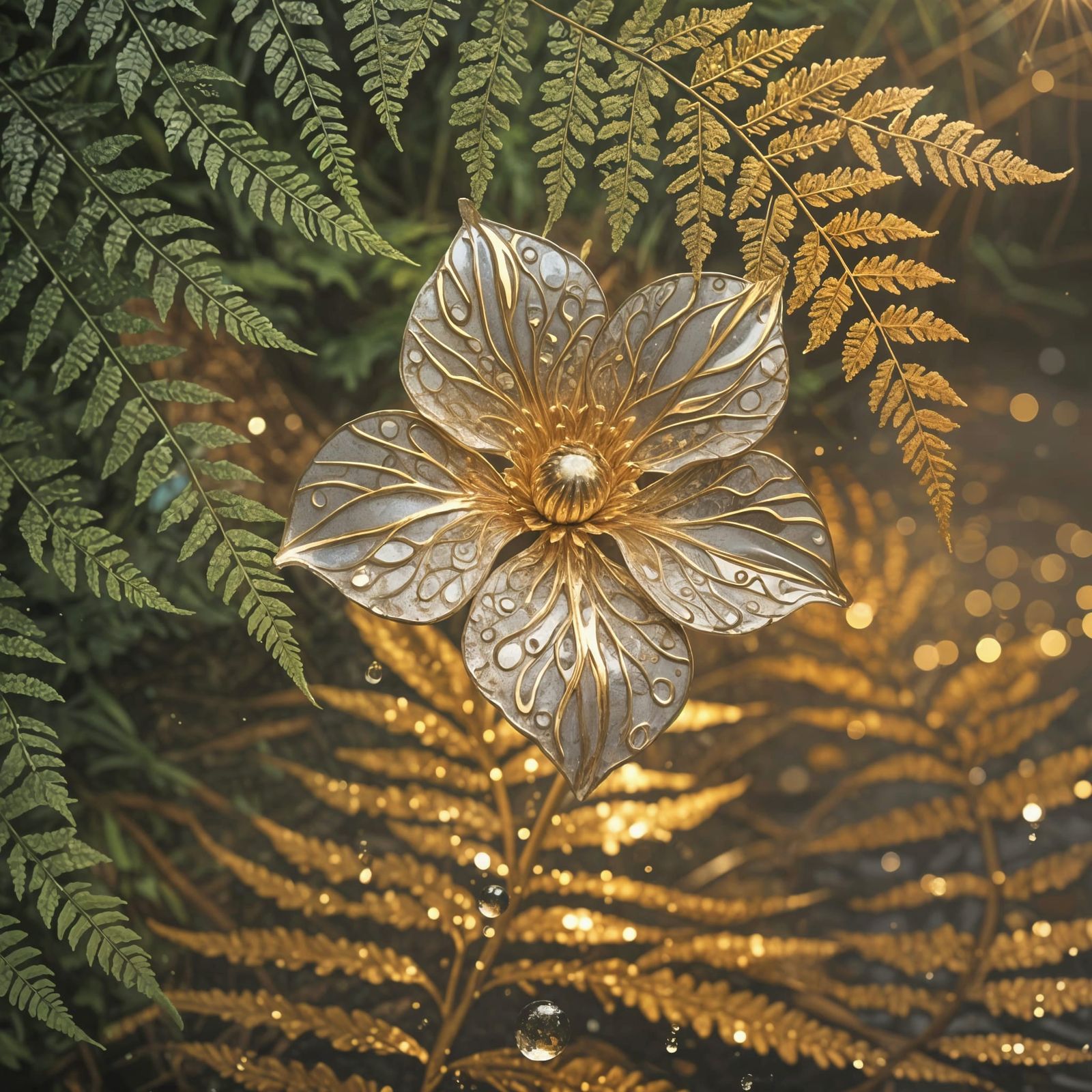 Crushed Foil Art, Raindrops & Zentangle :: a flower with flowing ...