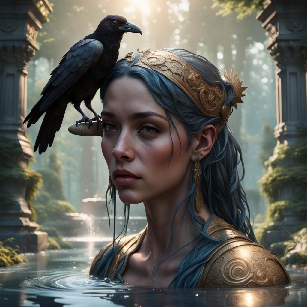 Raven Goddess 🦅 - AI Generated Artwork - NightCafe Creator