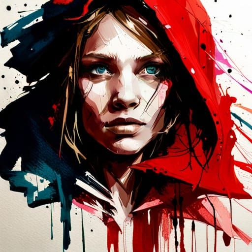 Little Red Warrior Portrait - AI Generated Artwork - NightCafe Creator