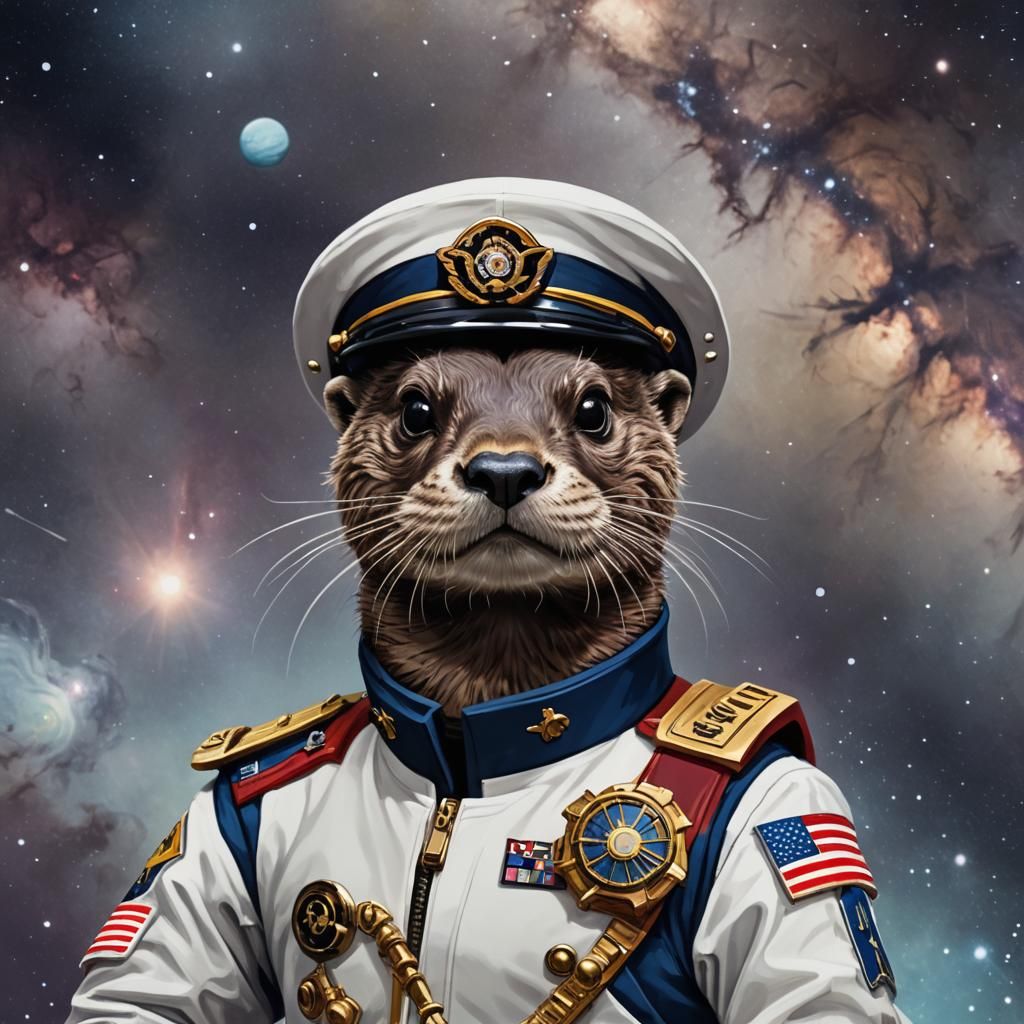 Fierce otter space admiral - AI Generated Artwork - NightCafe Creator
