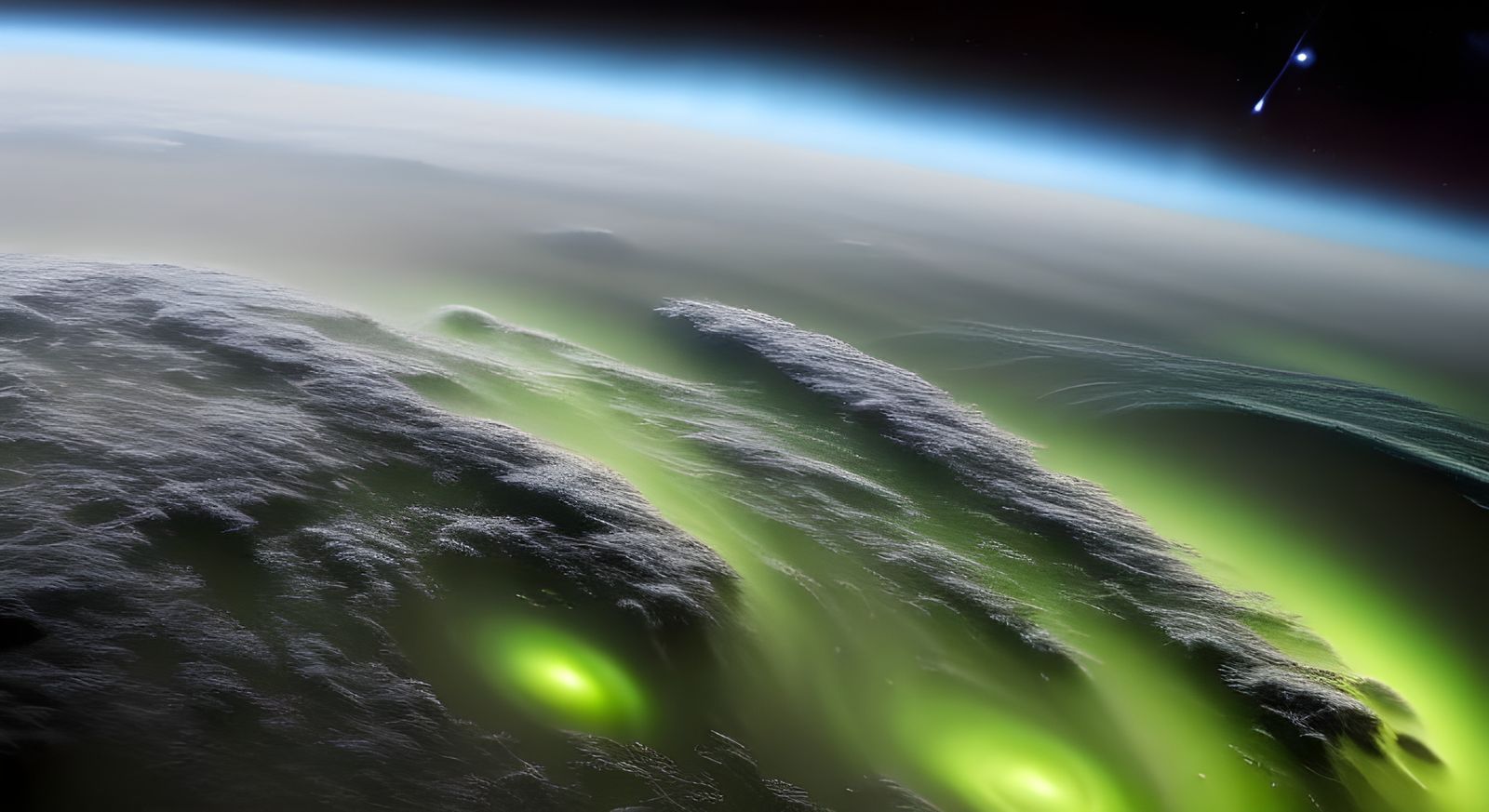 Planetary Flyby: Hazy Green Mystery - AI Generated Artwork - NightCafe ...