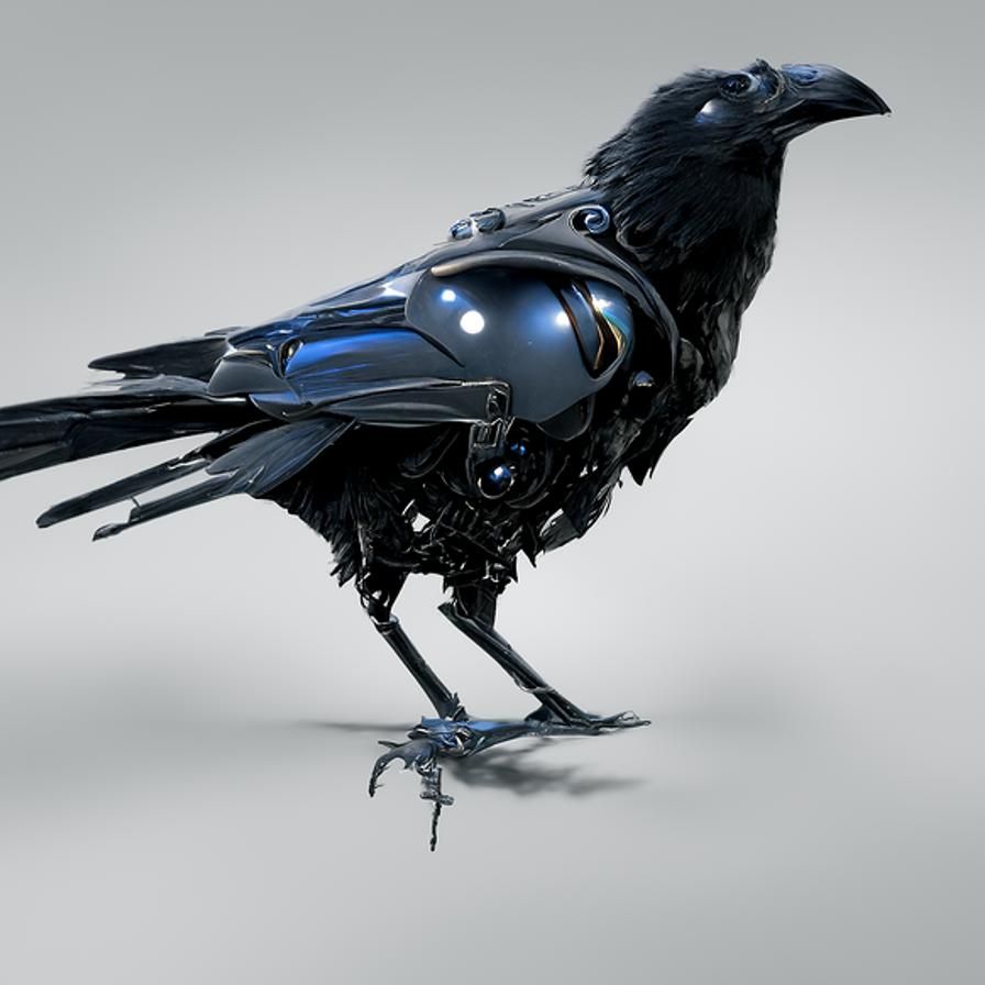 Cybernetically enhanced raven - AI Generated Artwork - NightCafe Creator