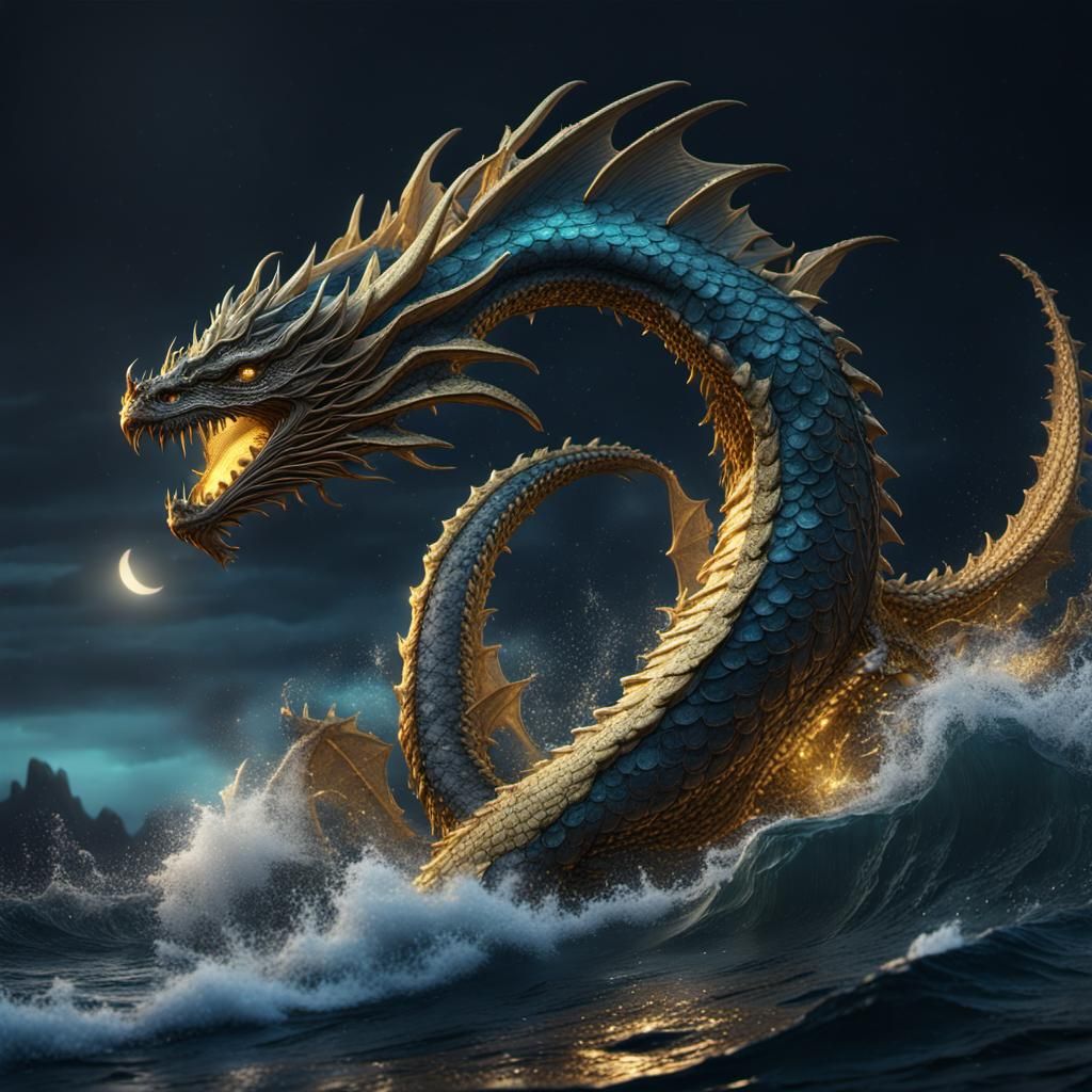 Sea Serpent Dragon - AI Generated Artwork - NightCafe Creator