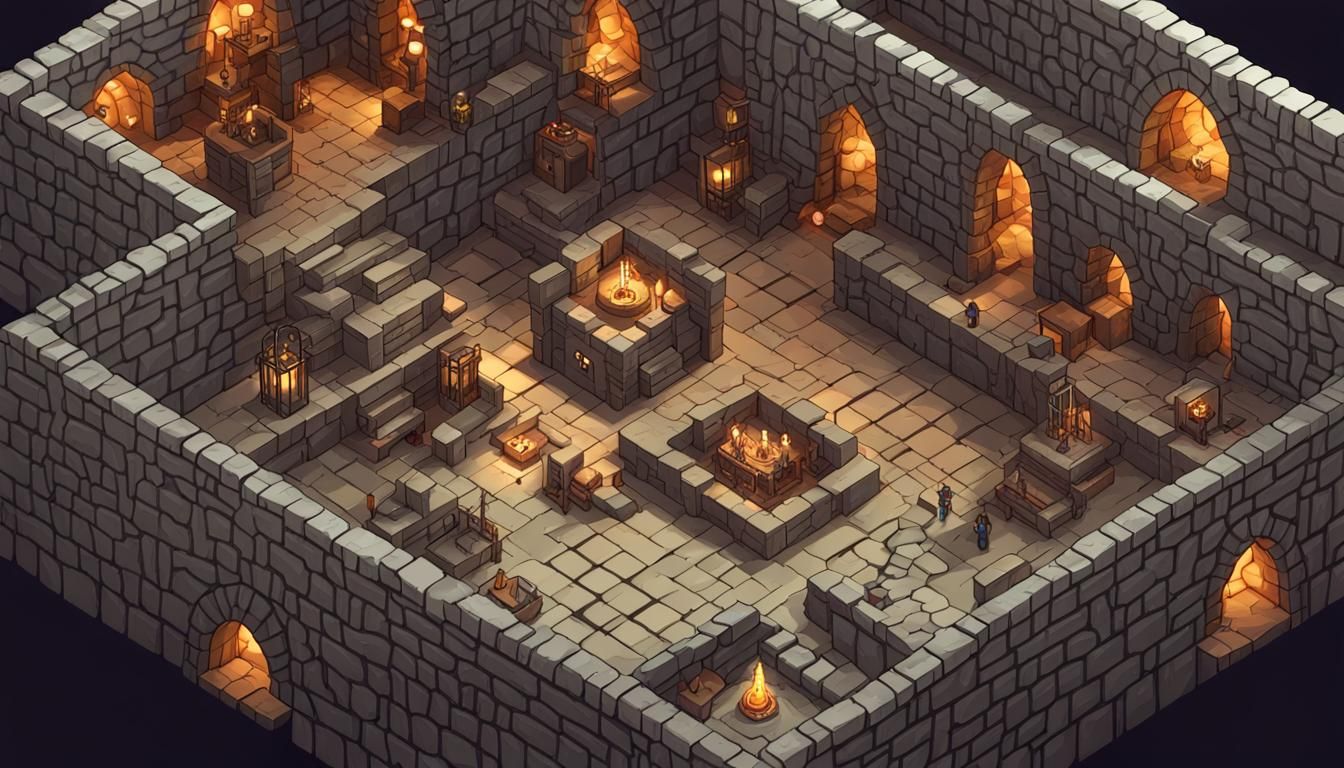 Isometric Dungeon - AI Generated Artwork - NightCafe Creator