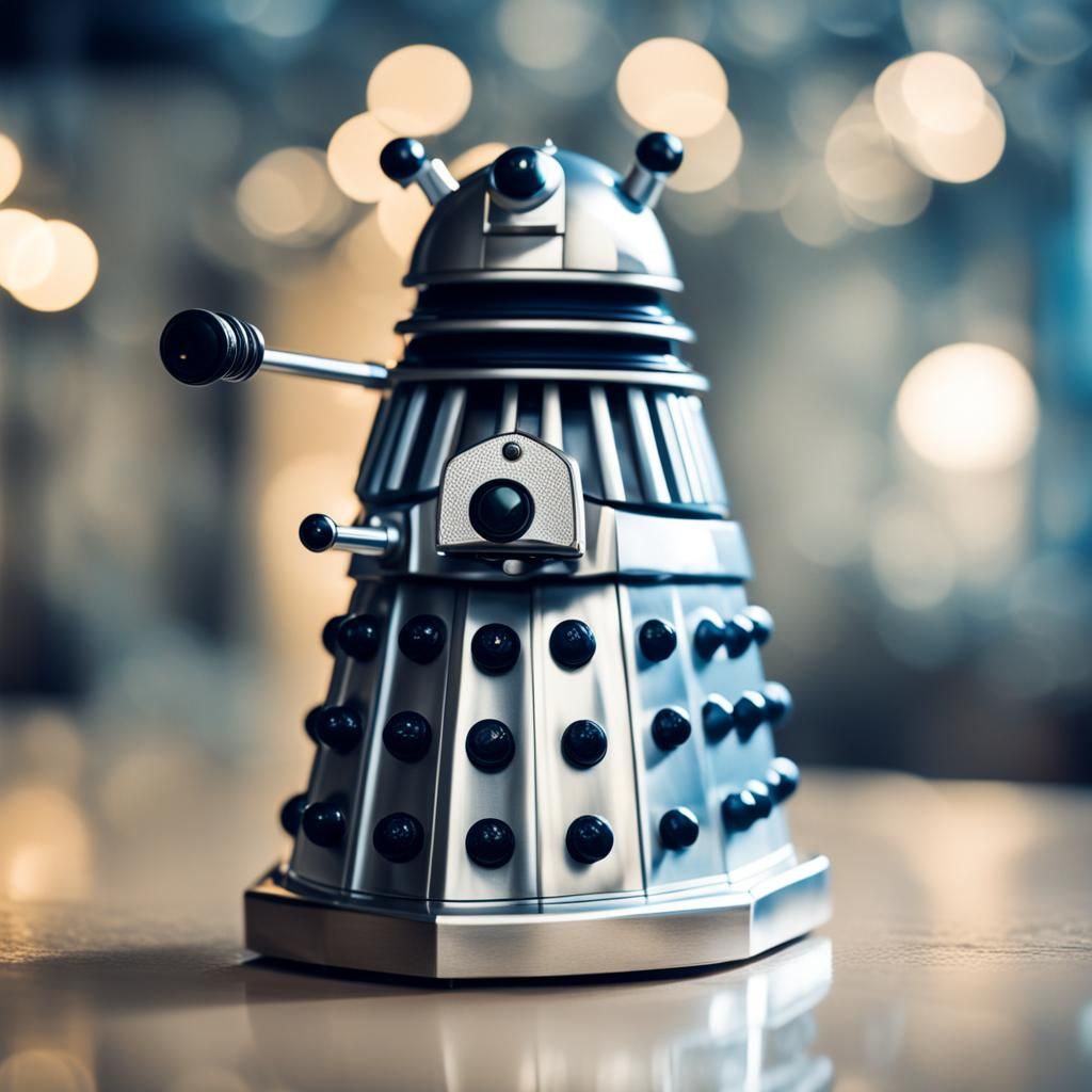 A silver and glass Dalek - AI Generated Artwork - NightCafe Creator