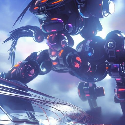 AI Nanobot-Infused Mech Warrior - AI Generated Artwork - NightCafe Creator