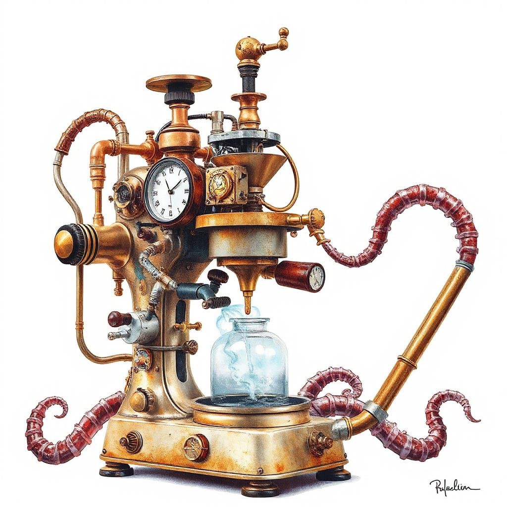 Steampunk espresso coffee machine...