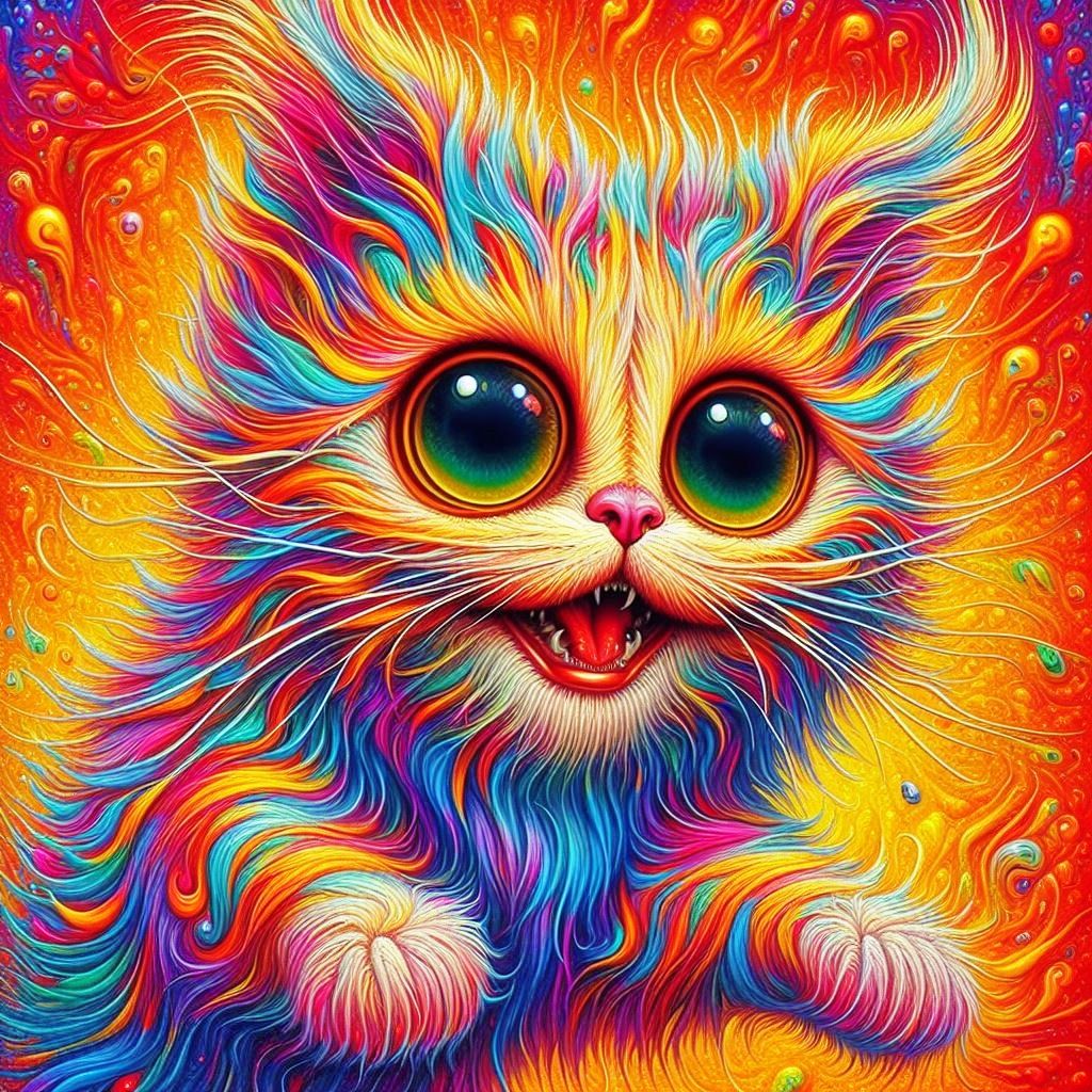 Psychedelic-cat - AI Generated Artwork - NightCafe Creator