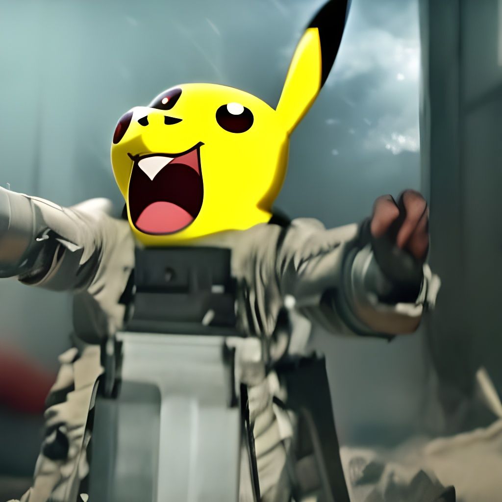 Pikachu in a battle scene from the movie edge of tomorrow - AI ...