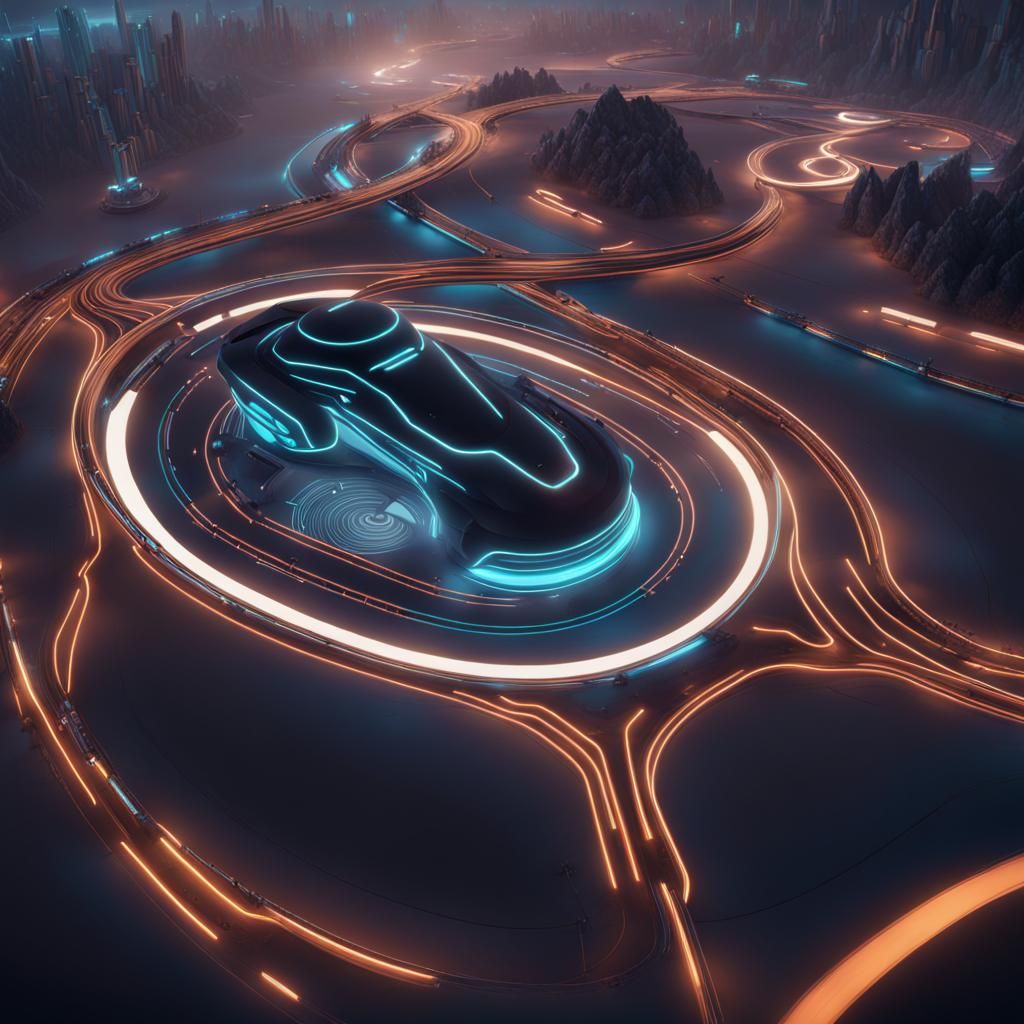 Tron Light Cycles II - AI Generated Artwork - NightCafe Creator
