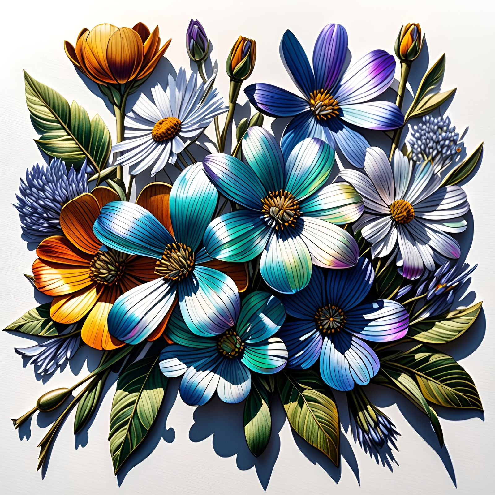 metal tool clippers for cutting flowers , intricately detailed gouache ...