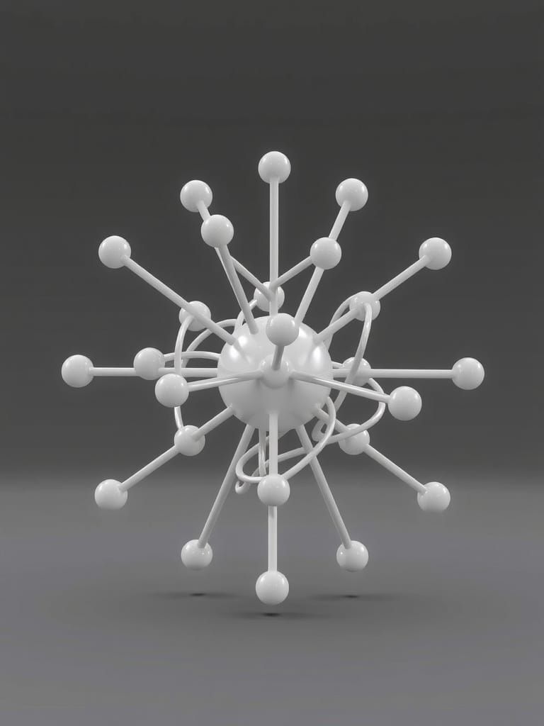 Surreal Sculpture of Subatomic Particle in 3D Rend... - AI Art