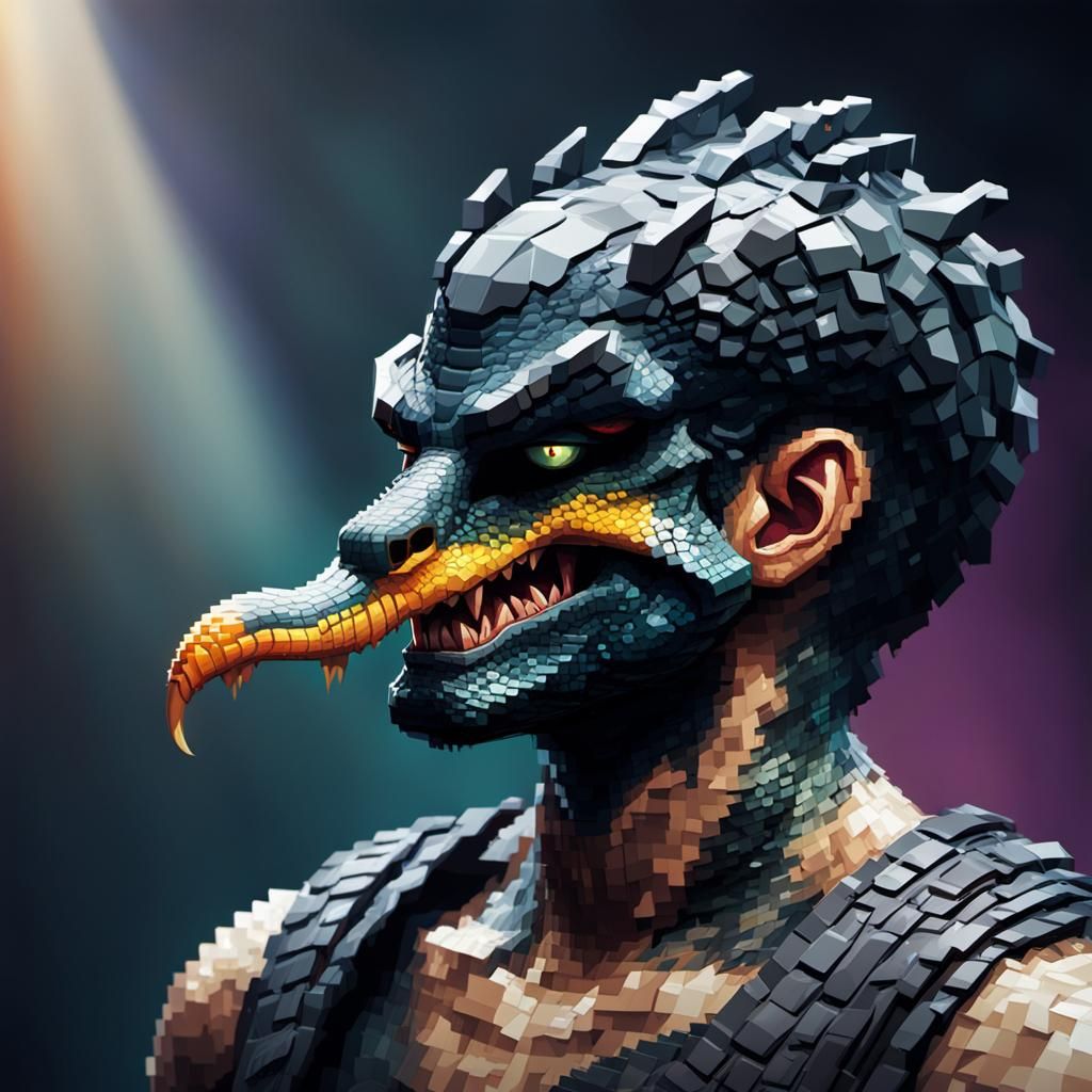 Mutant - Hyperrealistic Batboy Pixel Art Concept