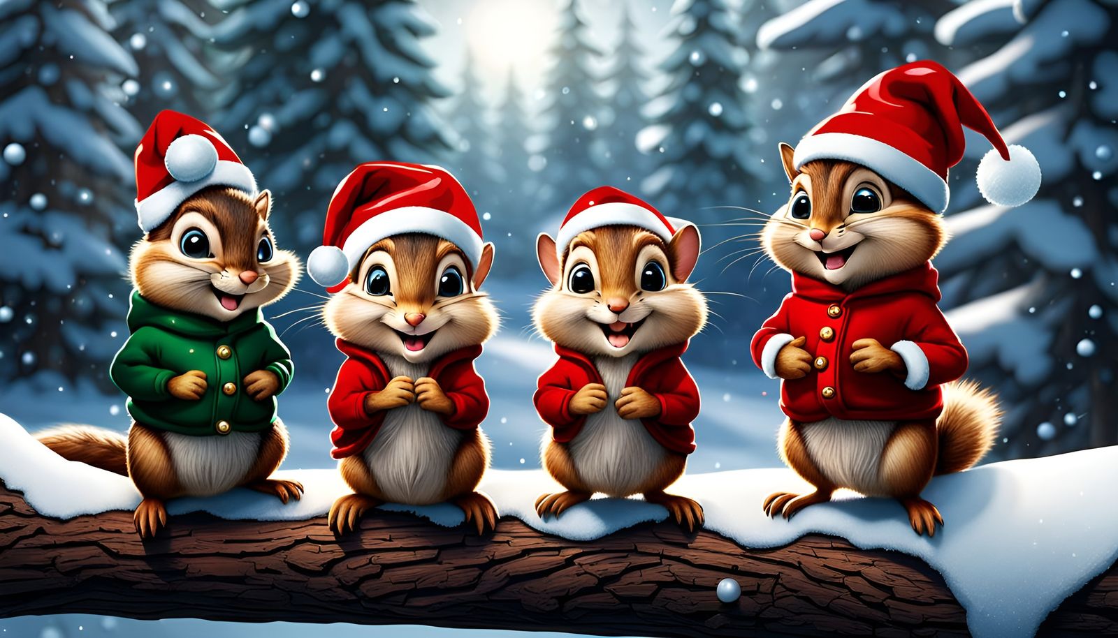 Chipmunks Christmas - AI Generated Artwork - NightCafe Creator