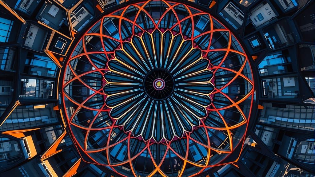 Surreal Cityscape with Mandala Architecture in Abs... - AI Art
