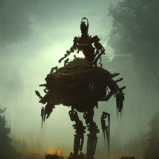Wood robot - AI Generated Artwork - NightCafe Creator