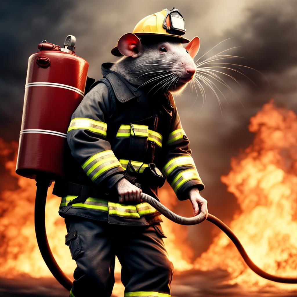 Rat Fire Fighter - AI Generated Artwork - NightCafe Creator