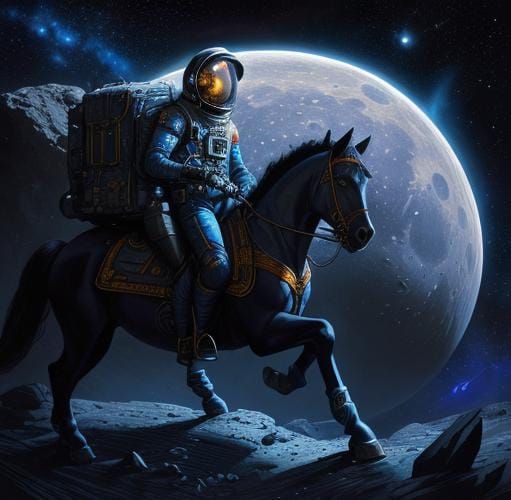 Surreal Moonscape: Detailed Watercolor in Neo-Prim... - AI Art