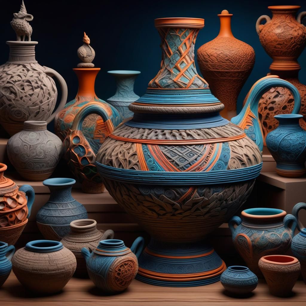 Pottery Set - AI Generated Artwork - NightCafe Creator