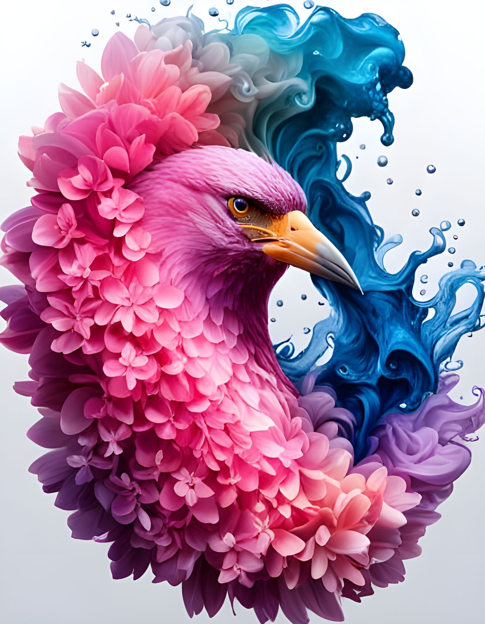 Flowers and Feathers - AI Generated Artwork - NightCafe Creator