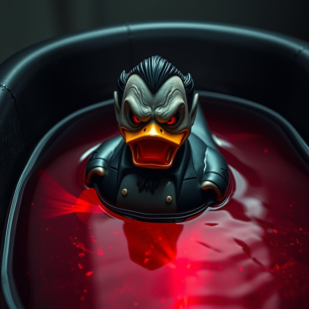 Surreal Rubber Duck Transforms into Dracula in Hau... - AI Art