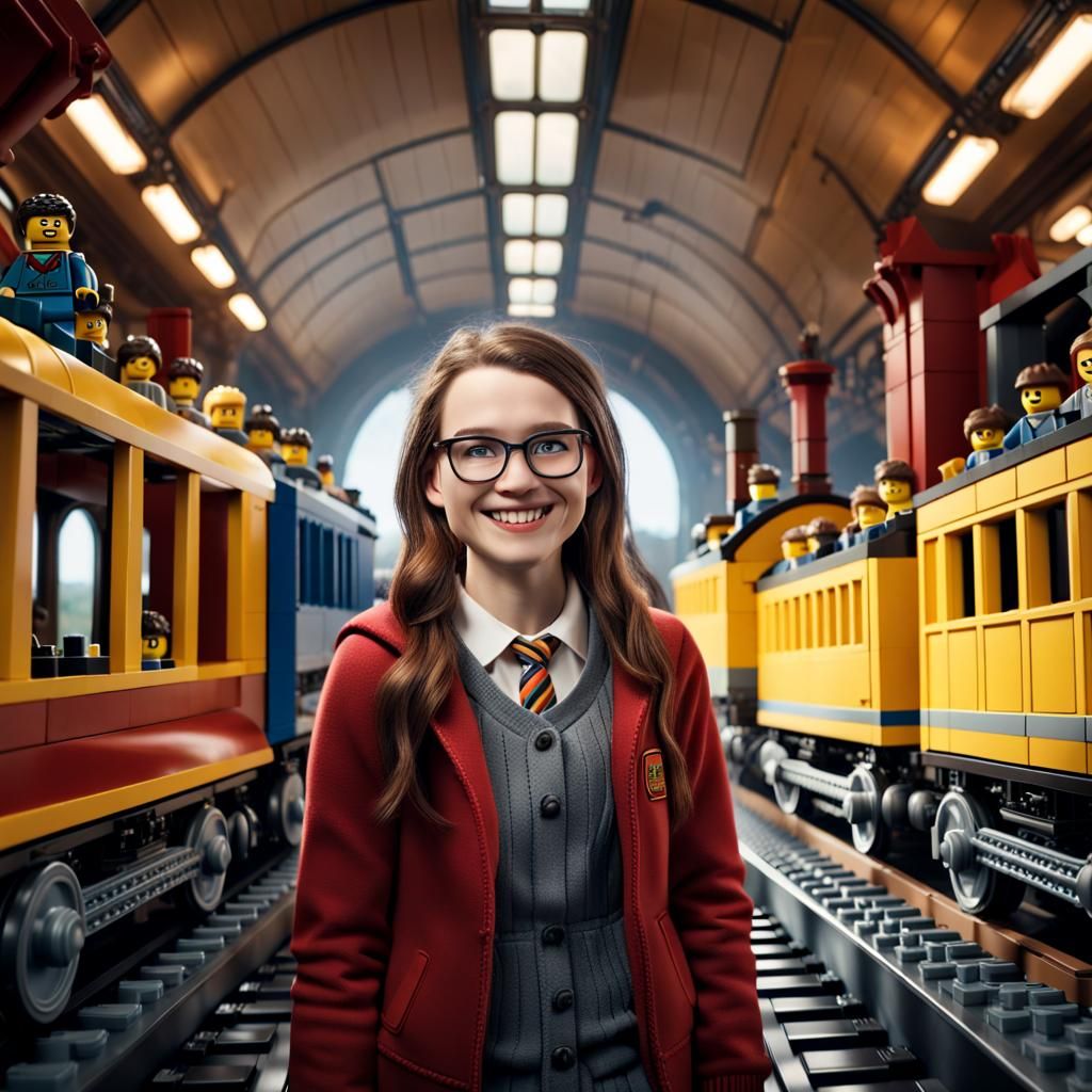 Lego trains in Legoland - AI Generated Artwork - NightCafe Creator