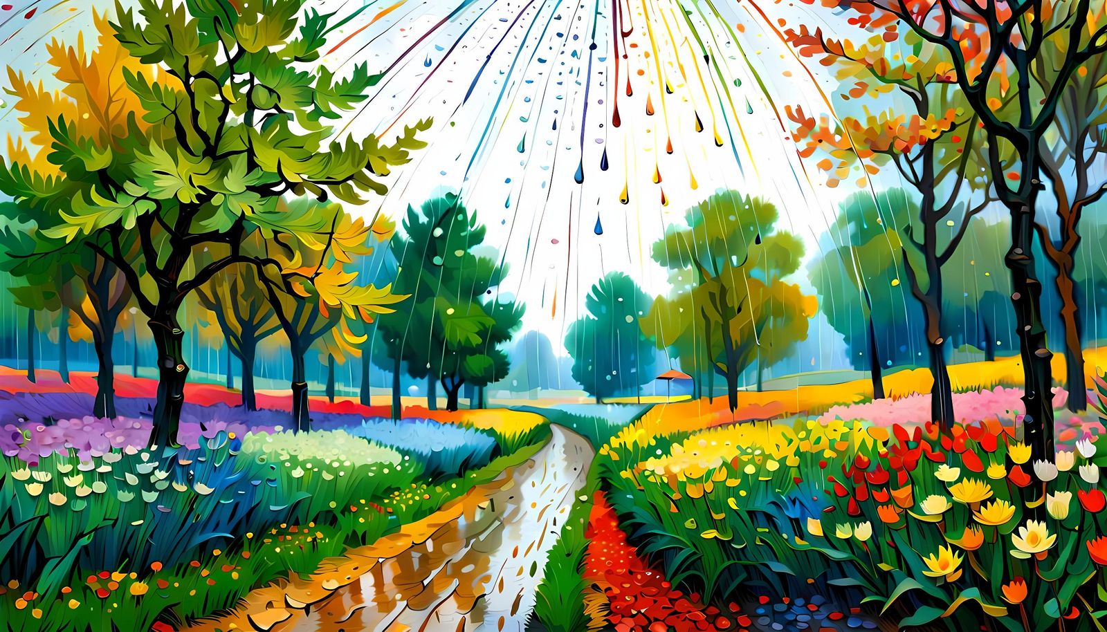 April colored showers bring forth May flowers - AI Generated Artwork ...