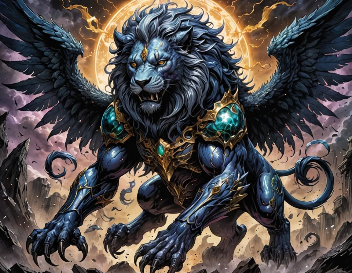 undead winged dark lion by shingo araki, masami kurumada and todd ...