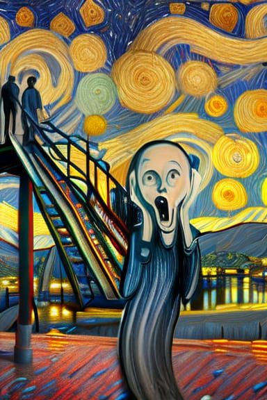 Starry Night Scream : r/nightcafe
