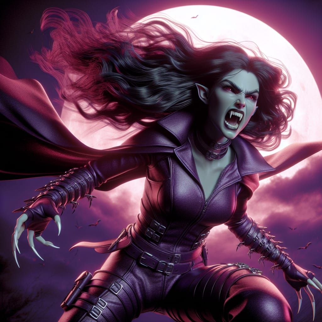 The image is of a deadly evil vampire. The deadly evil female vampire ...