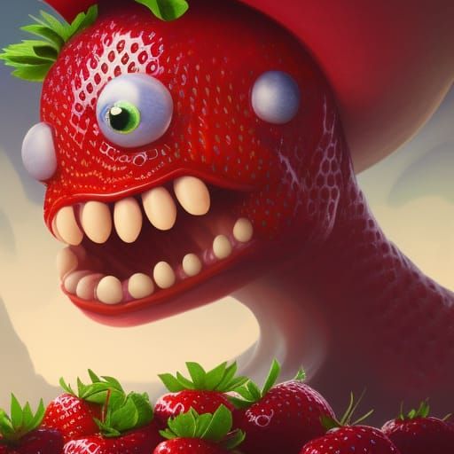 strawberry Monster - AI Generated Artwork - NightCafe Creator