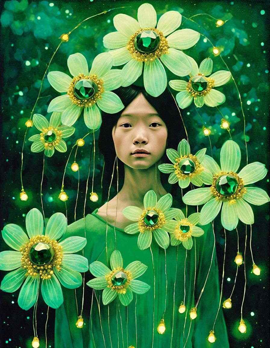 Emerald green portrait - AI Generated Artwork - NightCafe Creator