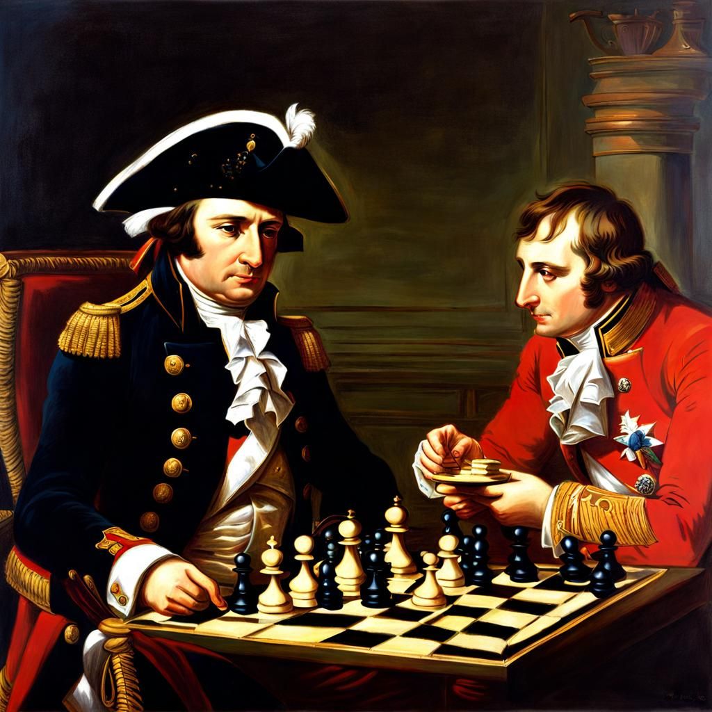 Napoleon Bonaparte playing chess against Horatio Nelson - AI Generated ...