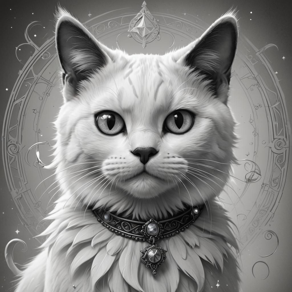 fantasy white witchy cat portrait - AI Generated Artwork - NightCafe ...