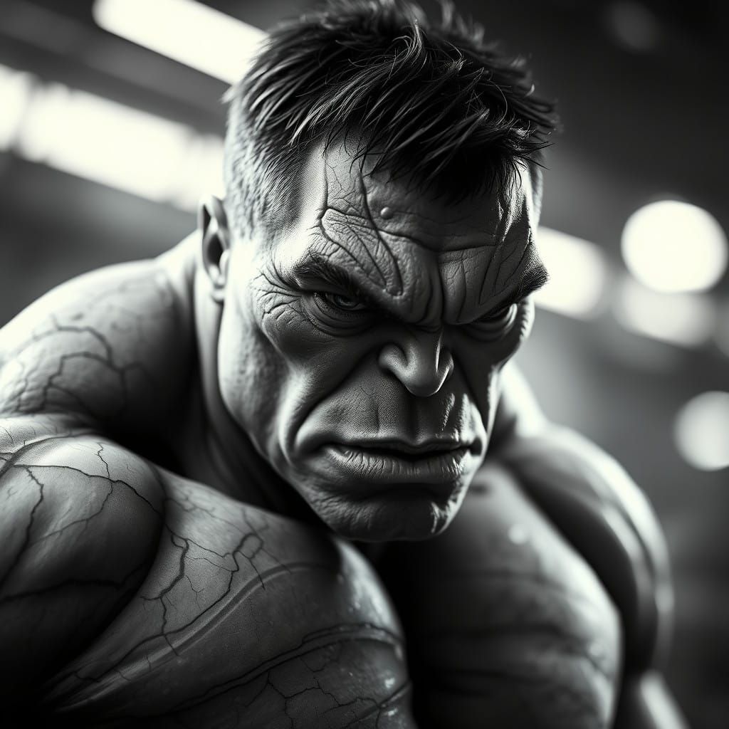 an incredible, Hulk, alternate timeline, fair skin, moody, hipster ...