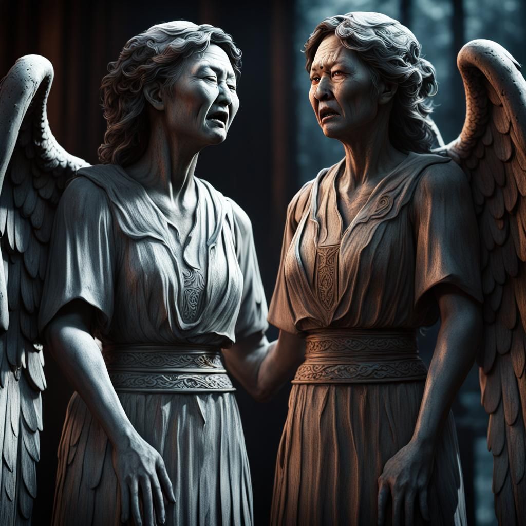 Two more Screaming Asian female weeping angels - AI Generated Artwork ...