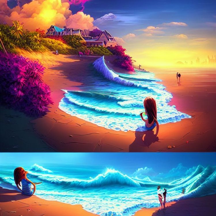Beach Fun - AI Generated Artwork - NightCafe Creator