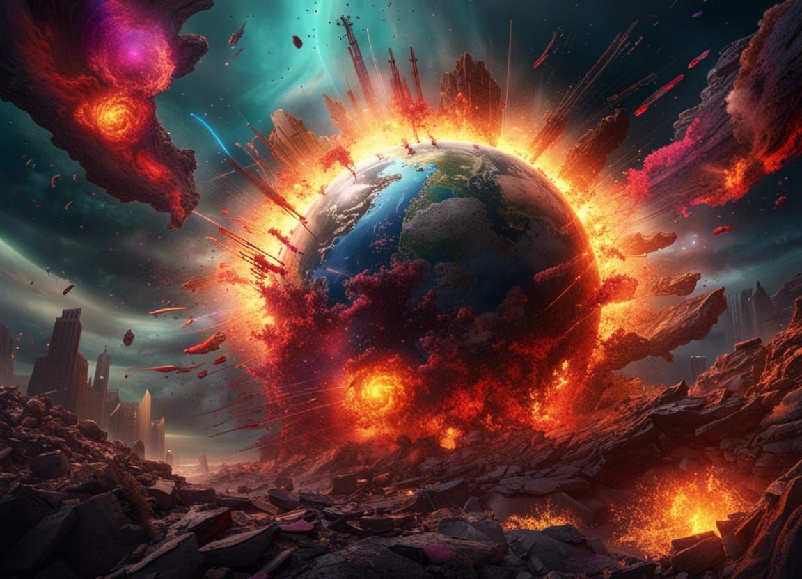 Earth Explosion - AI Generated Artwork - NightCafe Creator