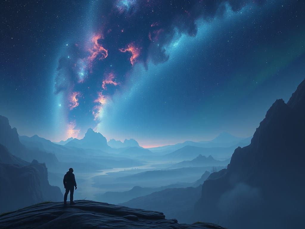 Ethereal Night Realm in Fantasy Concept Art Style - AI Art