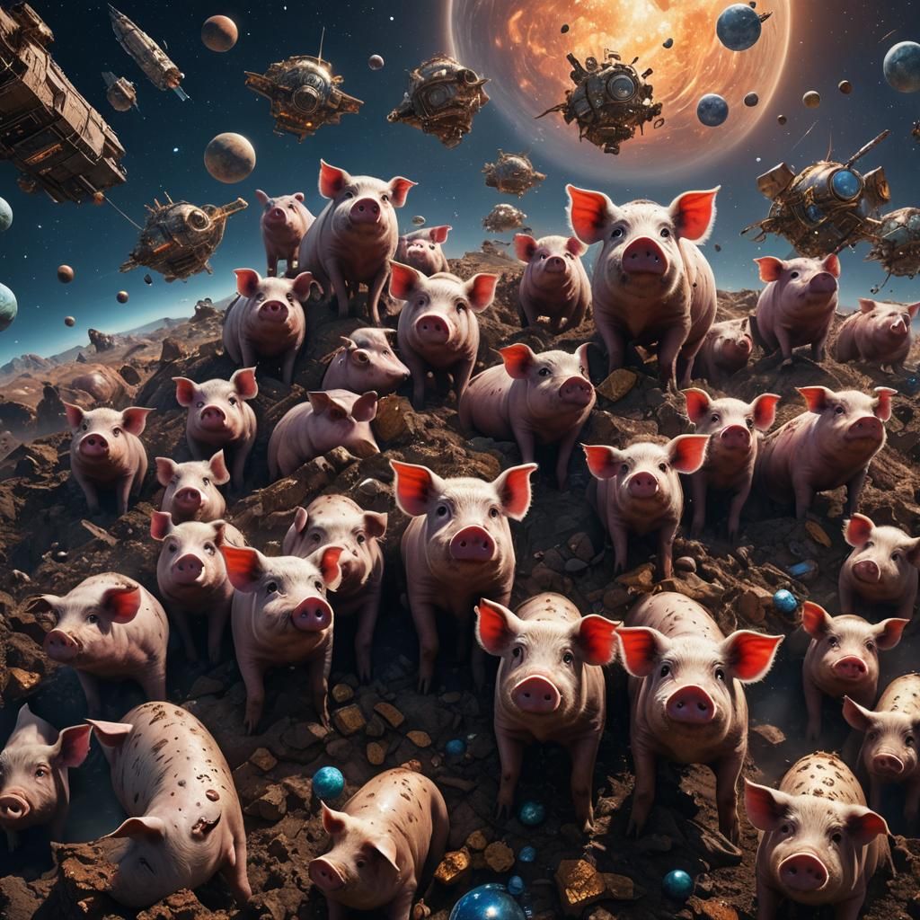 PIGS IN SPACE!! - AI Generated Artwork - NightCafe Creator
