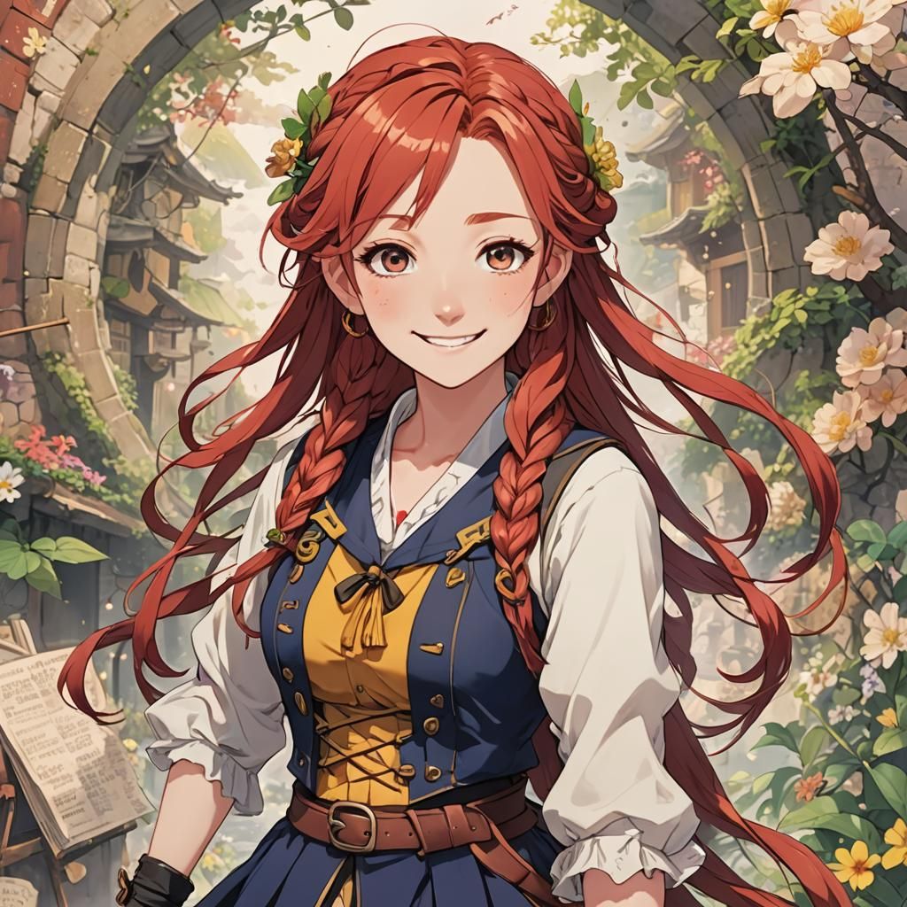 Young Adventurer, Free-Spirited Fantasy Bard - AI Art