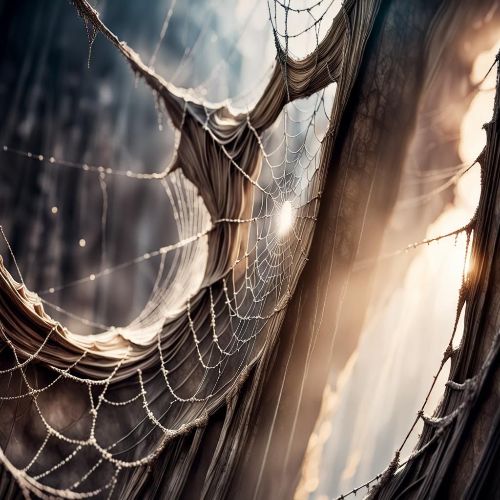 spiderweb at sunlight - AI Generated Artwork - NightCafe Creator