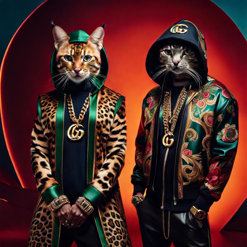 De Luxe Rapper Cats - AI Generated Artwork - NightCafe Creator