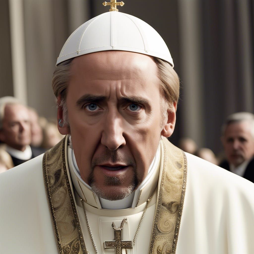 Nicolas Cage As The Pope - AI Generated Artwork - NightCafe Creator