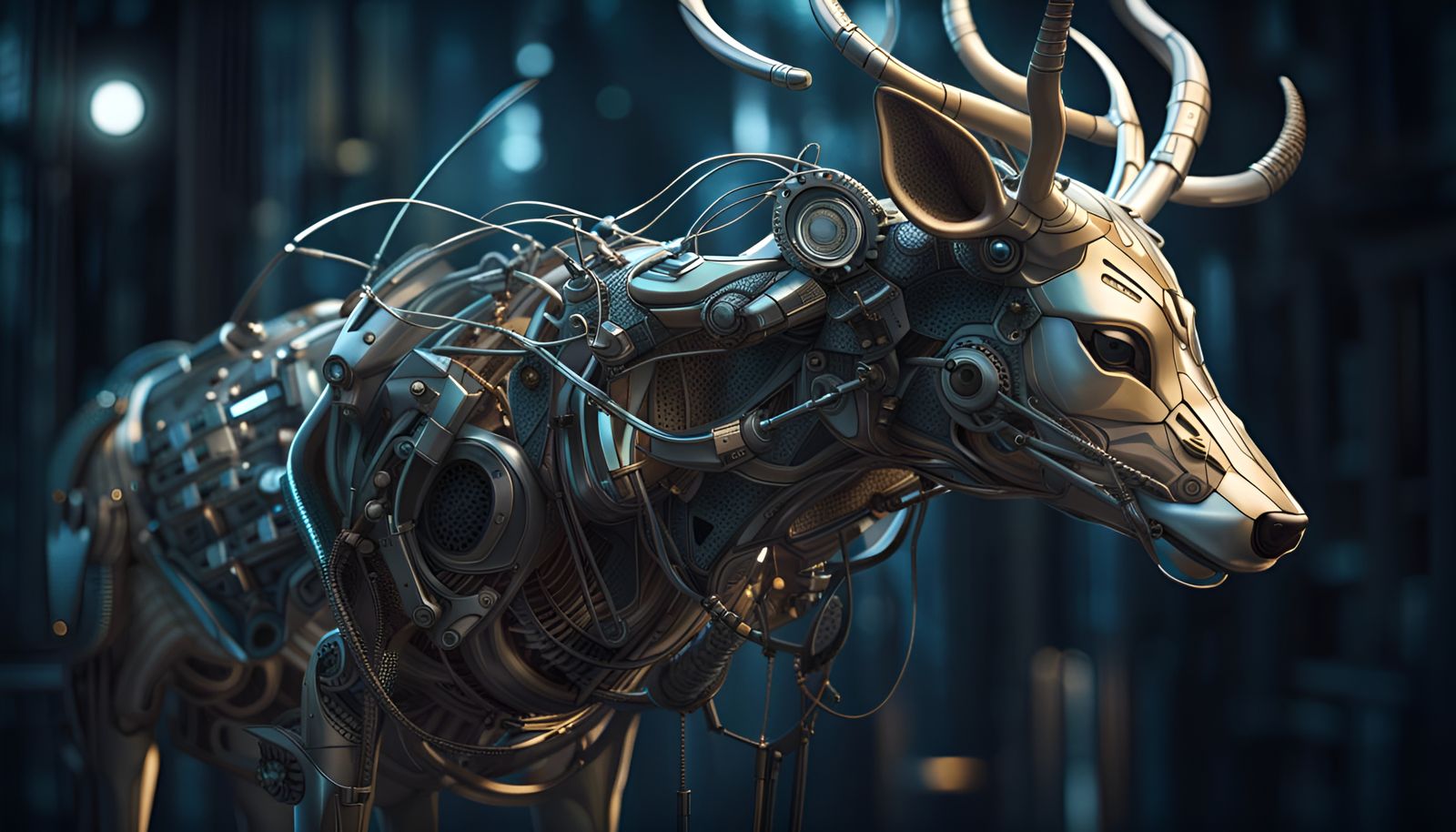 Robotic deer - AI Generated Artwork - NightCafe Creator
